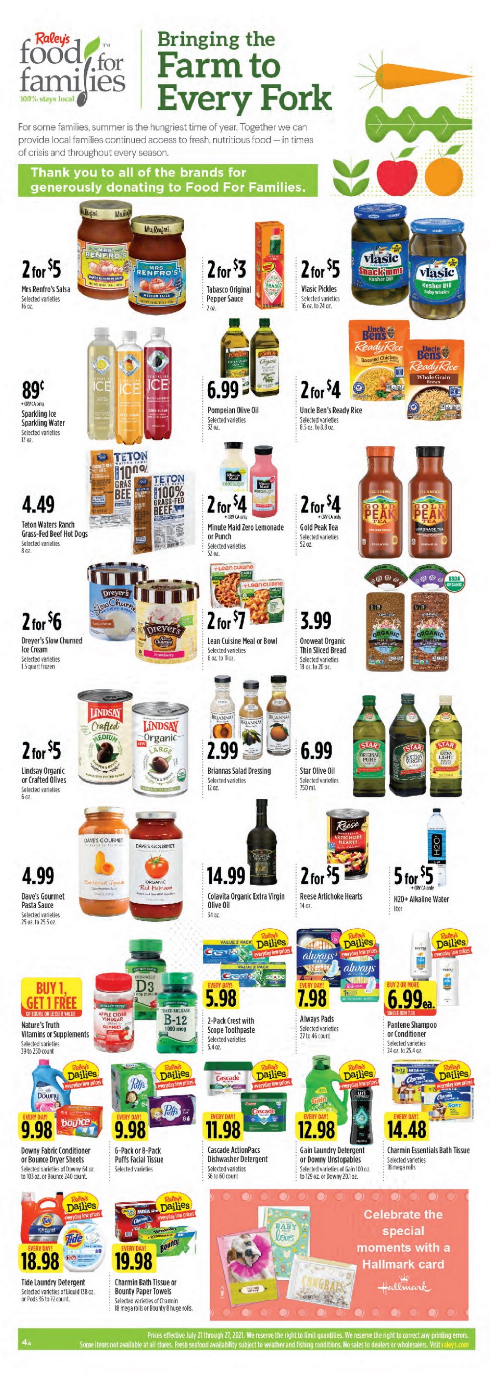 Raley's Supermarkets Weekly Ad July 21 – July 27, 2021