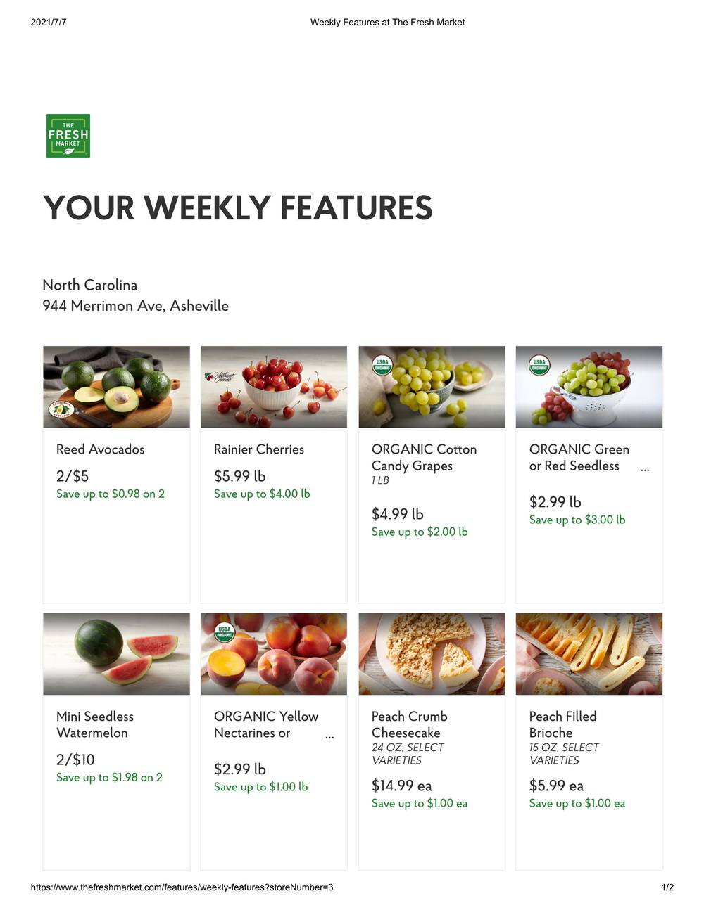 The Fresh Market Weekly Ad Jul 07 – Jul 13, 2021