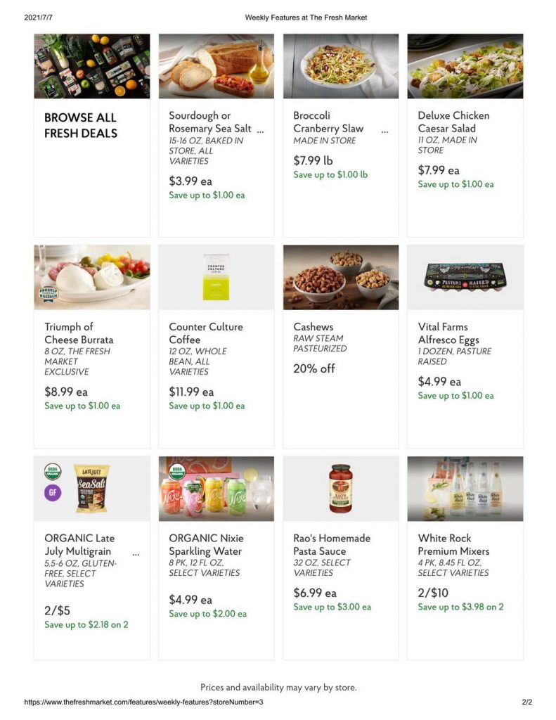 The Fresh Market Weekly Ad Jul 07 – Jul 13, 2021