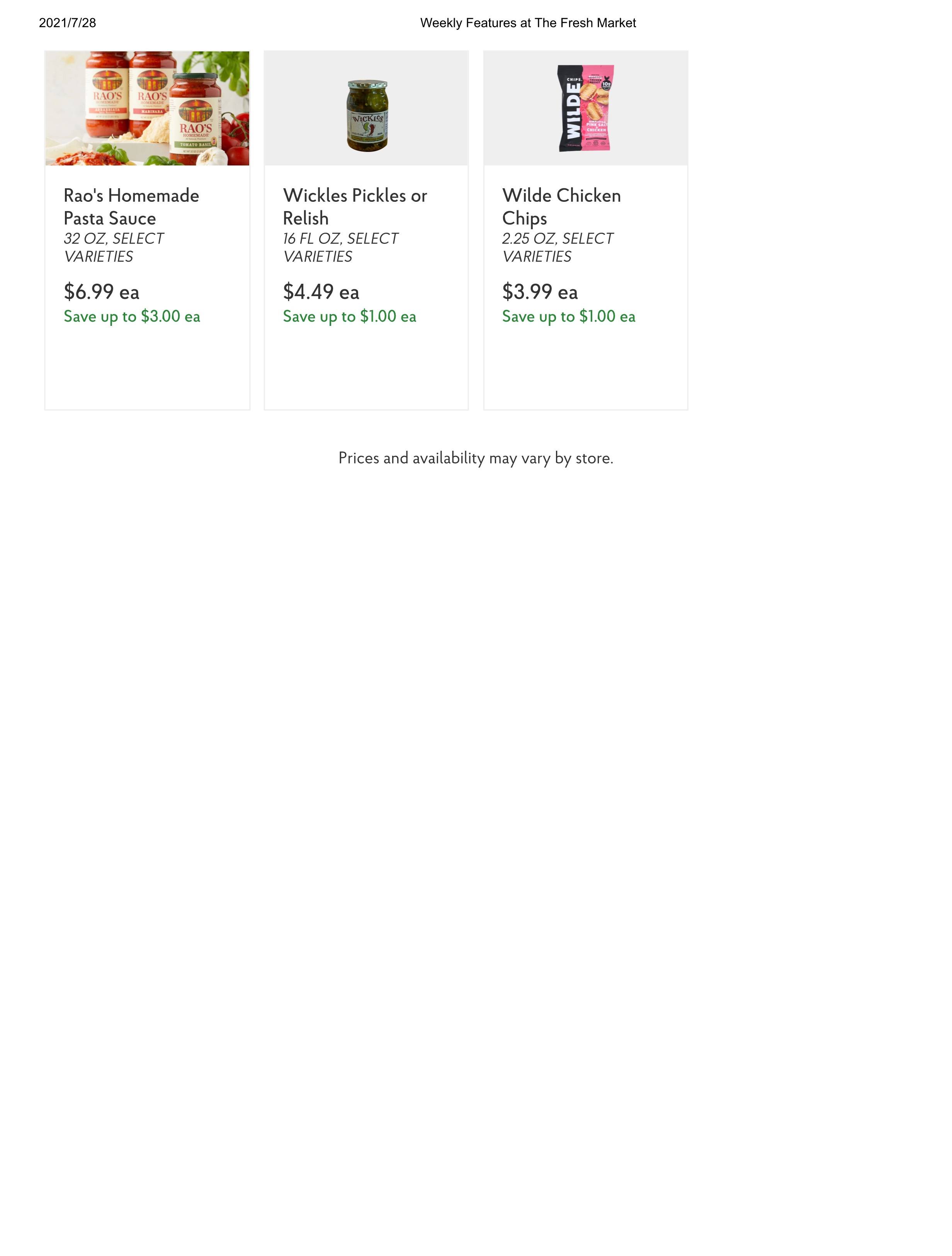 The Fresh Market Weekly Ad Jul 28 – Aug 03, 2021