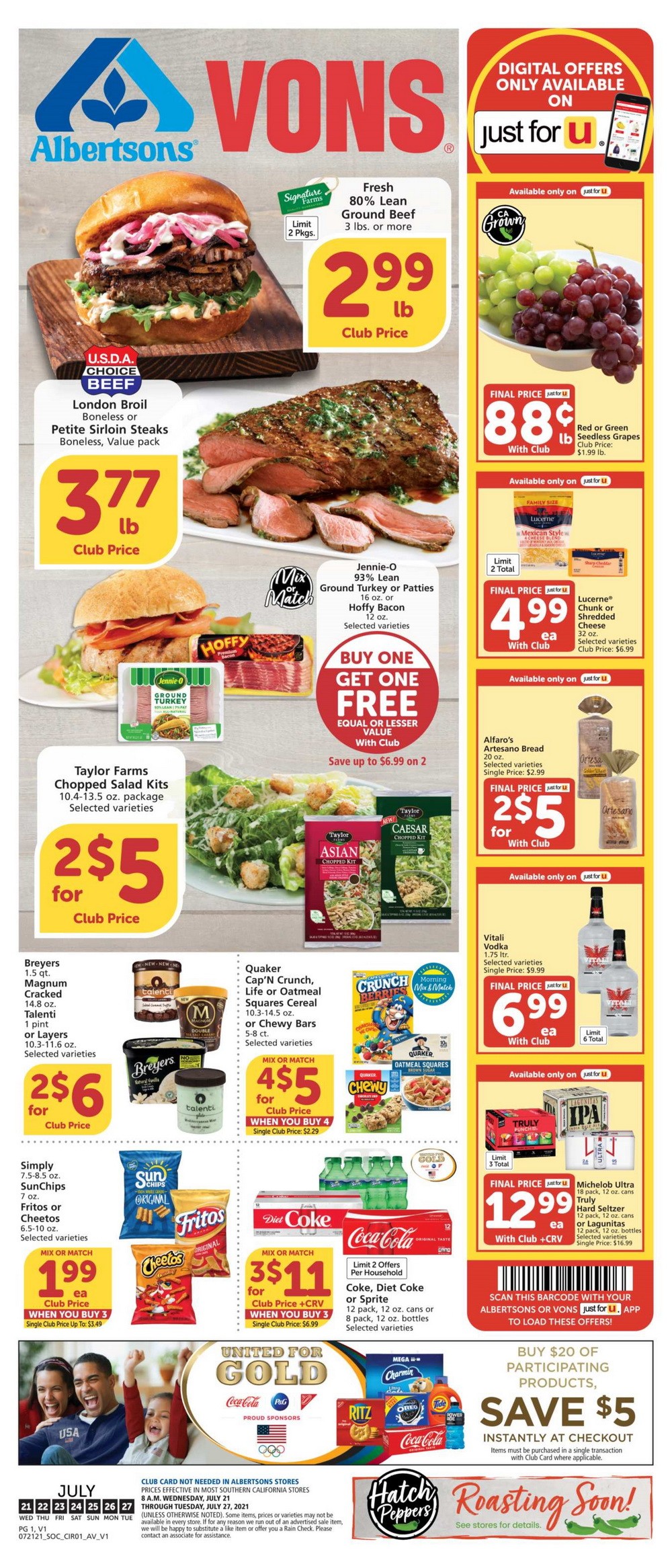 Vons Weekly Ad Jul 21 – Jul 27, 2021