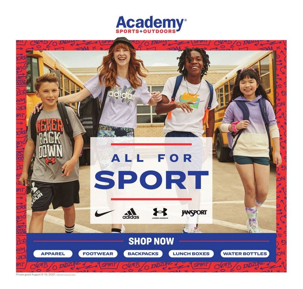 Academy Sports + Outdoors Kids Ad Aug 09 – Aug 15, 2021