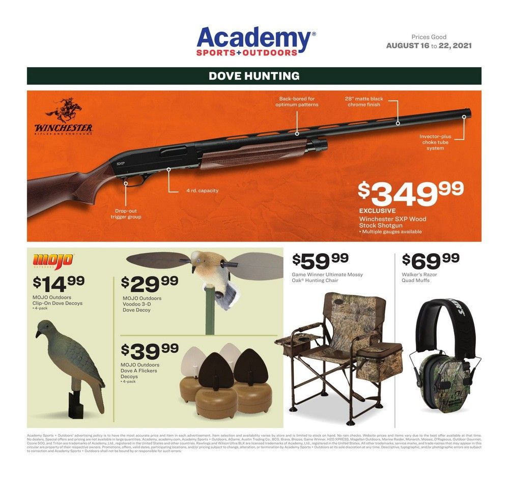 Academy Sports + Outdoors Hunting Ad Aug 23 – Aug 29, 2021