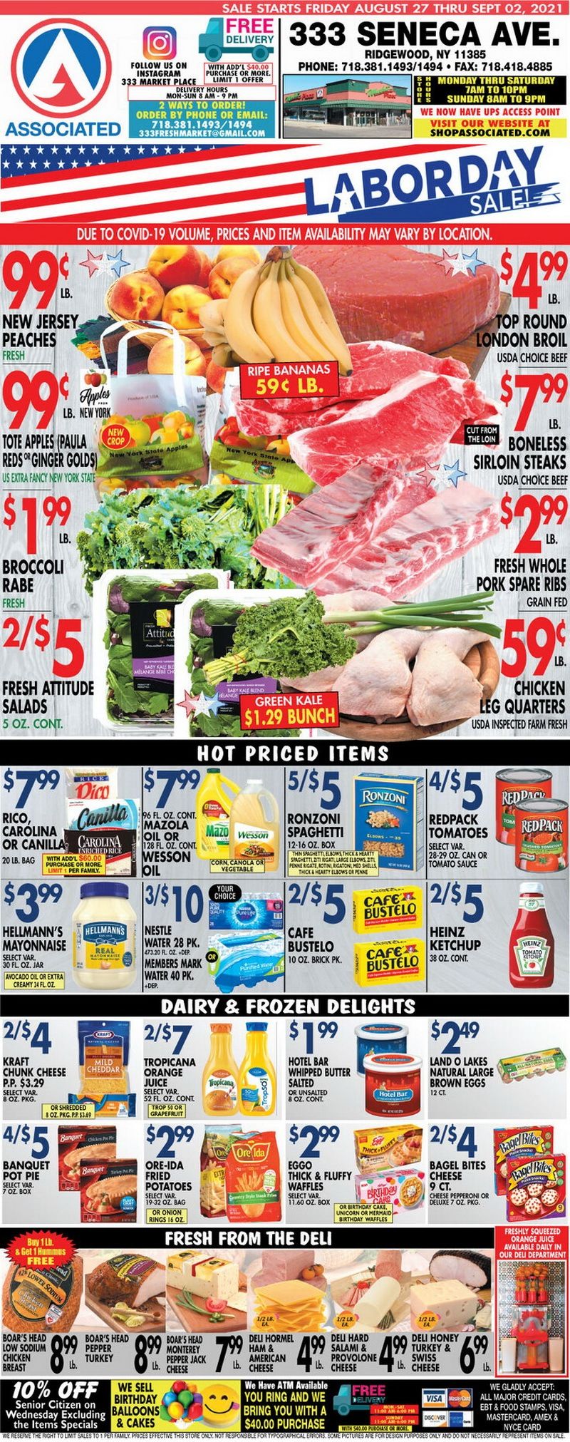 Associated Supermarkets Weekly Ad Aug 27 – Sep 02, 2021