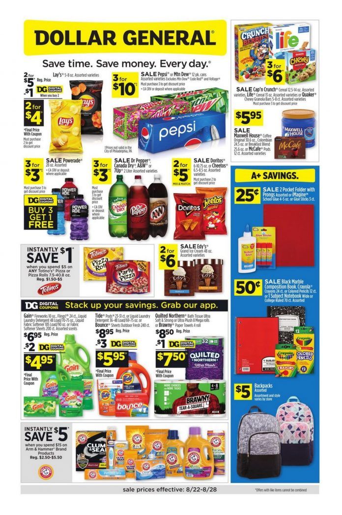 Dollar General Weekly Ad Aug 22 – Aug 28, 2021