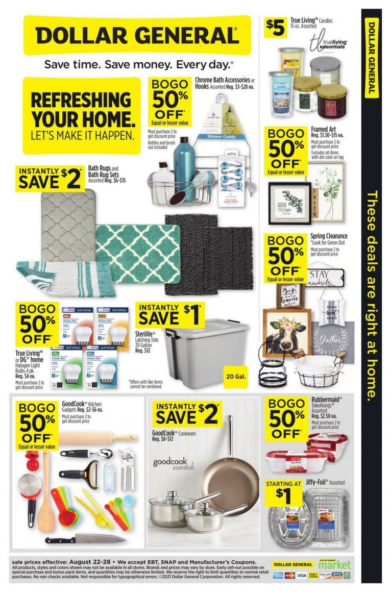 Dollar General Weekly Ad Aug 22 – Aug 28, 2021