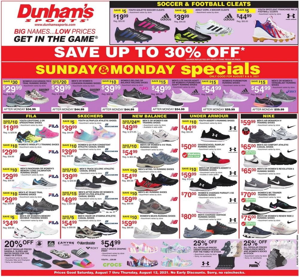 Dunham's Sports Weekly Ad Aug 07 – Aug 12, 2021