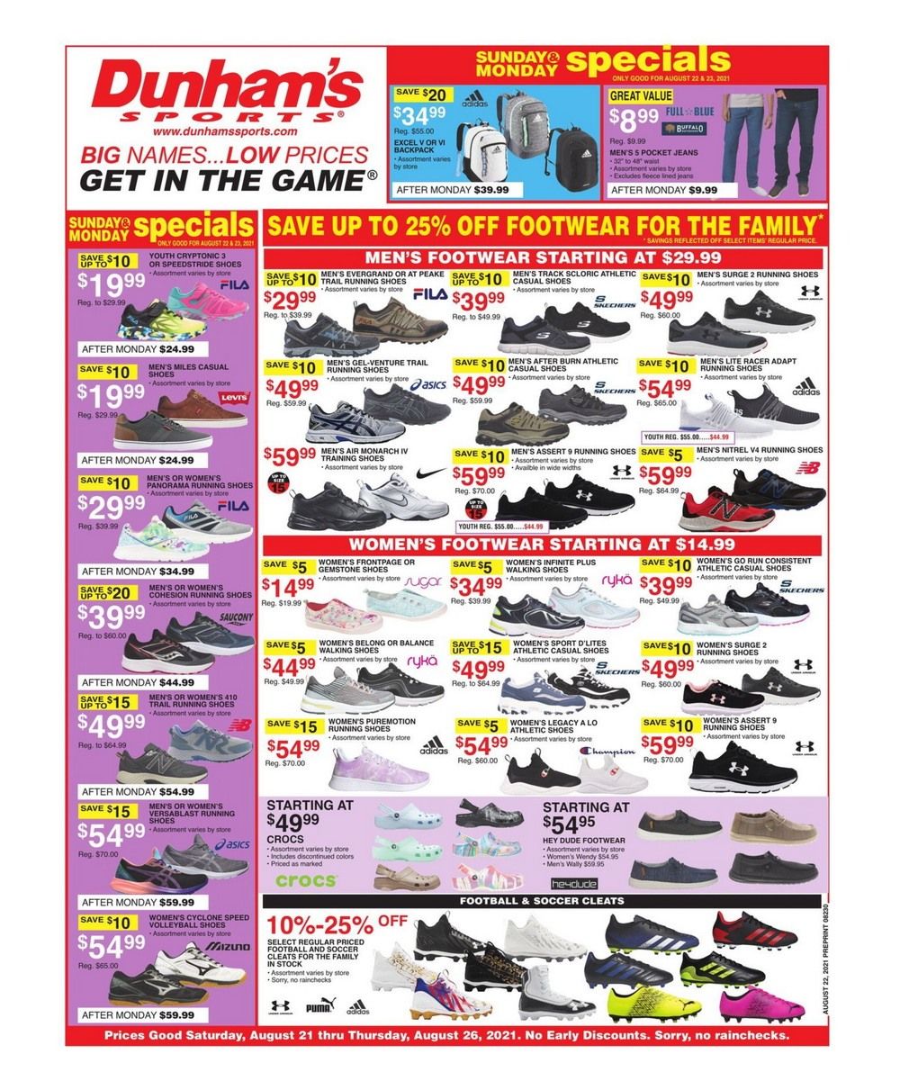 Dunham's Sports Weekly Ad Aug 21 – Aug 27, 2021