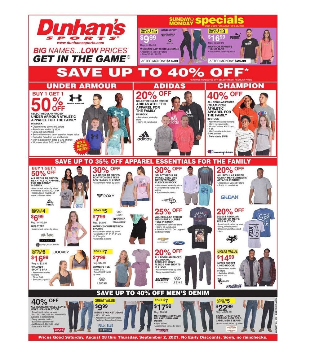 Dunham's Sports Weekly Ad Aug 27 – Sep 03, 2021