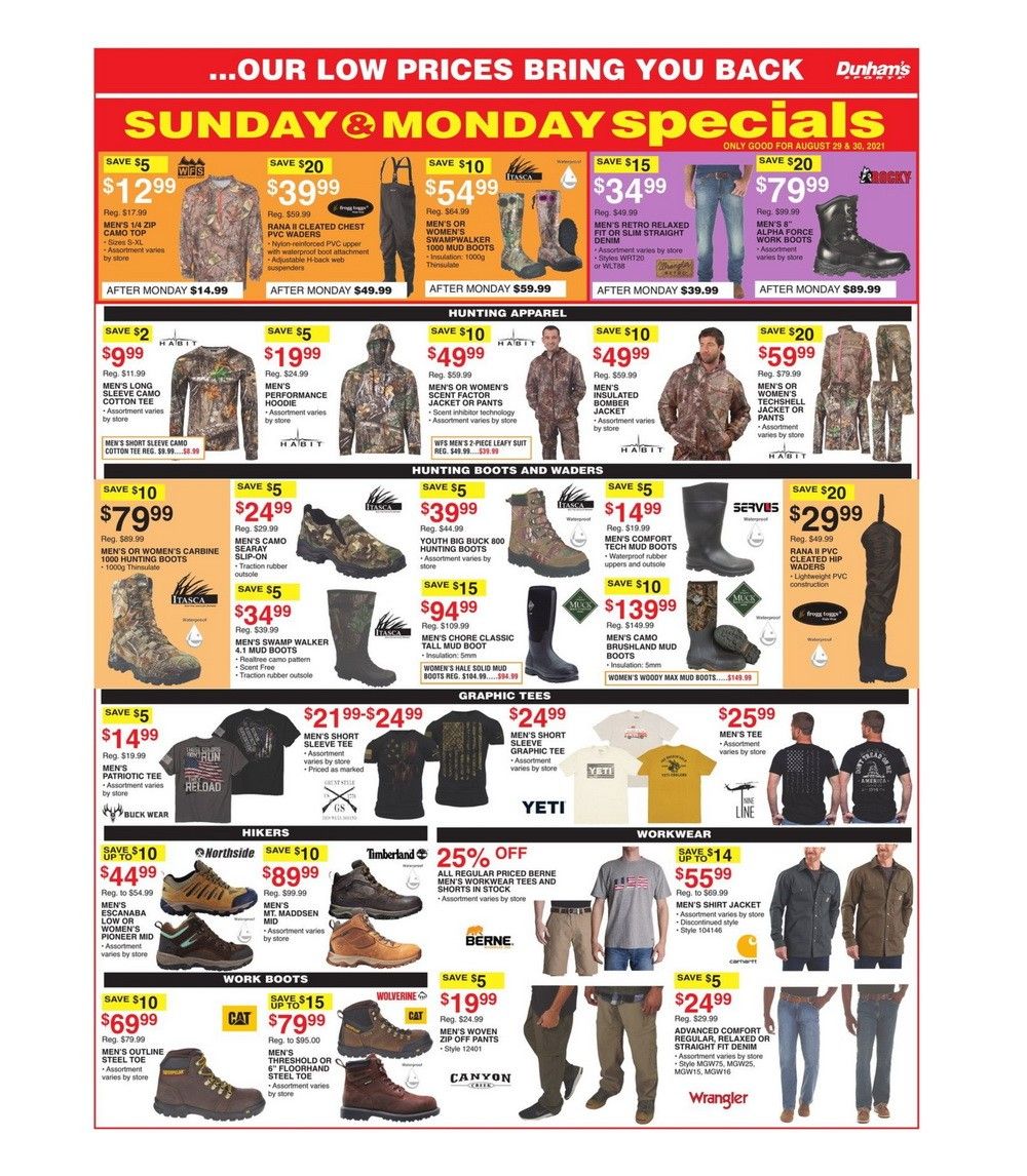 Dunham's Sports Weekly Ad Aug 27 – Sep 03, 2021