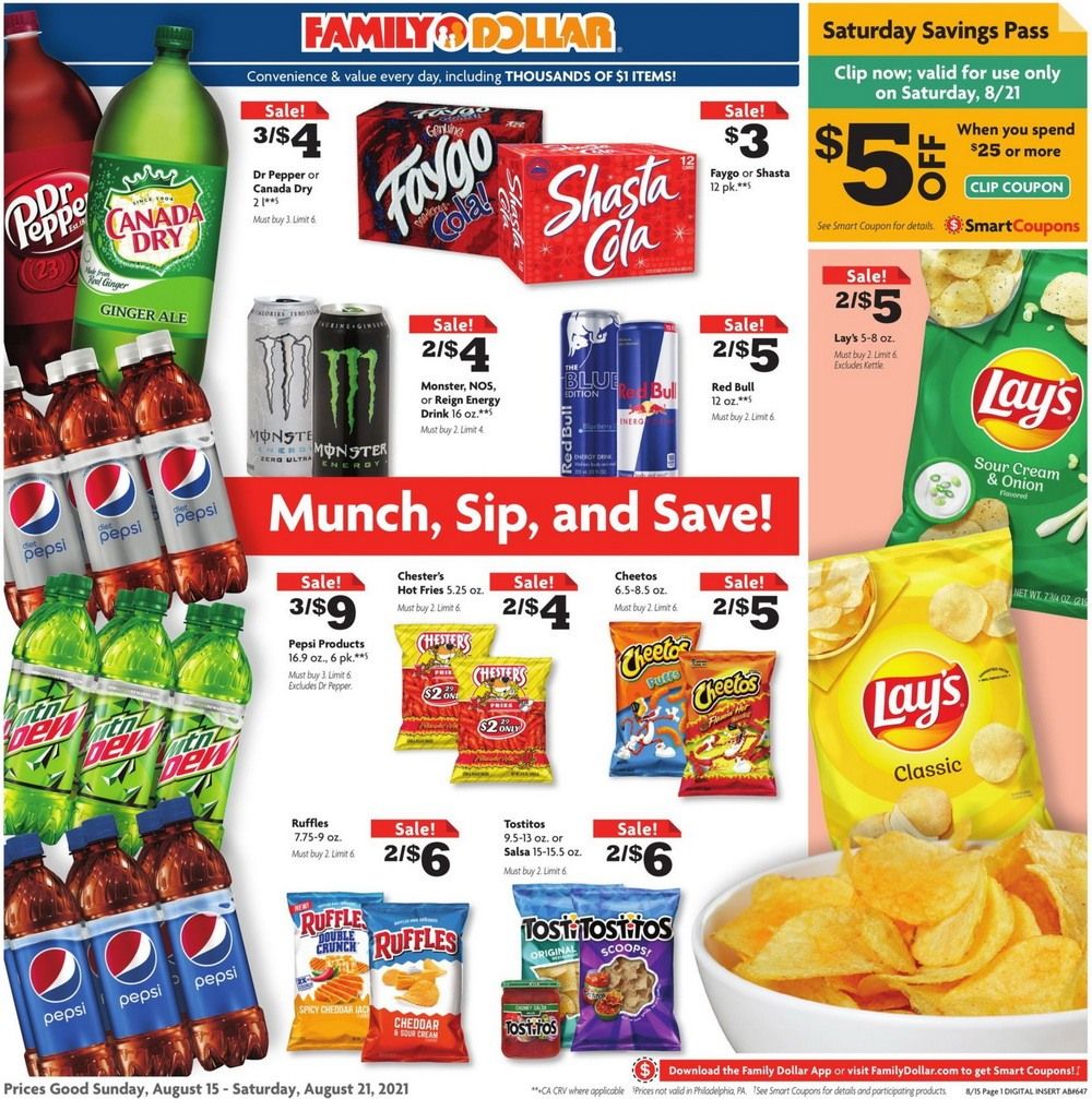 Family Dollar Weekly Ad Aug 15 – Aug 21, 2021