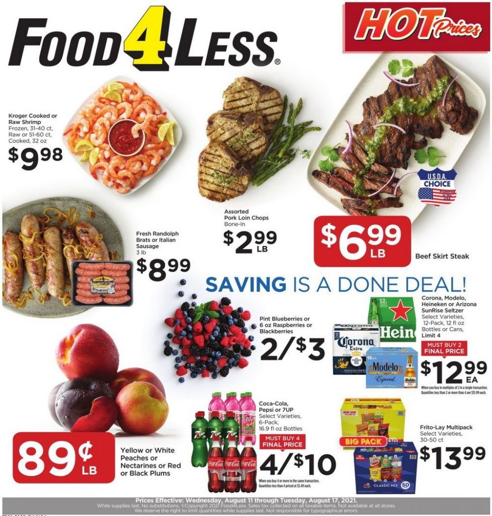 Food 4 Less Weekly Ad Aug 11 – Aug 17, 2021