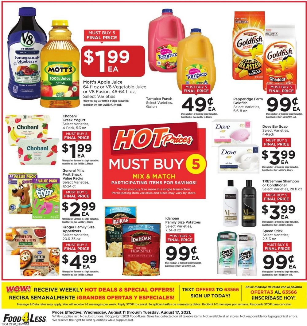 Food 4 Less Weekly Ad Aug 11 – Aug 17, 2021