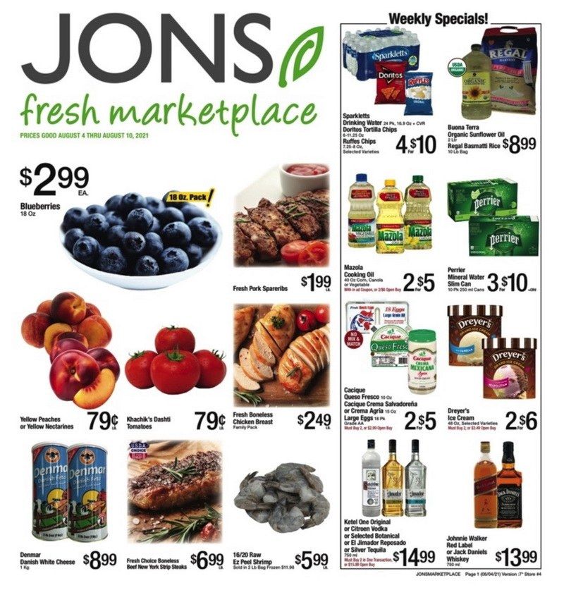 Jons Weekly Ad Aug 04 – Aug 10, 2021