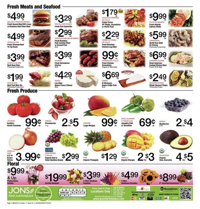 Jons Weekly Ad Aug 25 – Aug 31, 2021