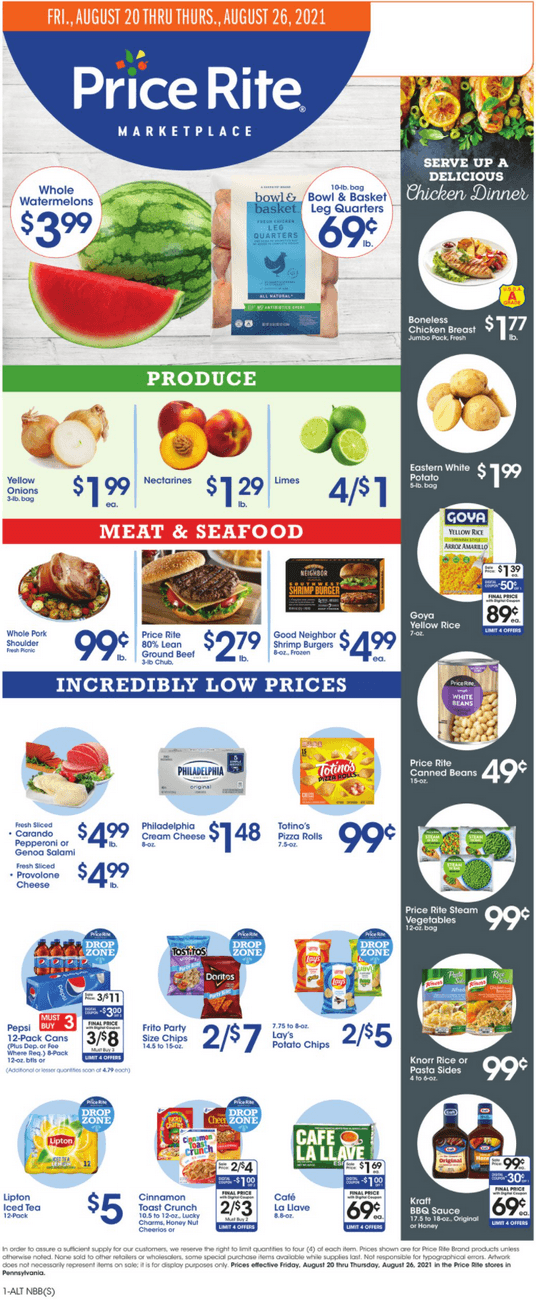 Price Rite Weekly Ad Aug 20 – Aug 26, 2021