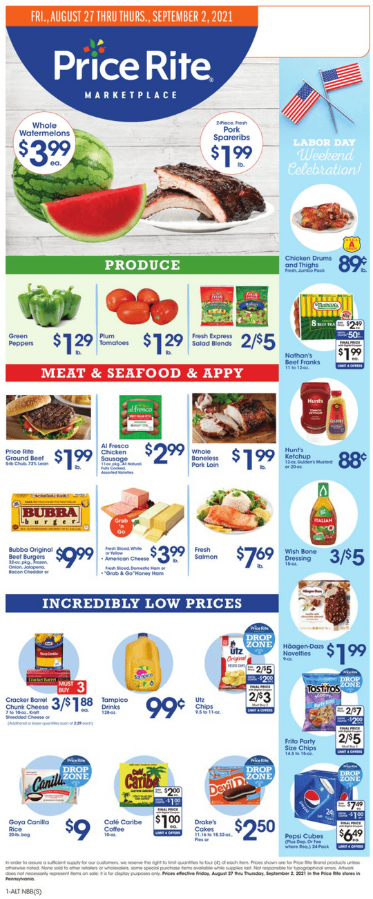 Price Rite Weekly Ad Aug 27 – Sep 02, 2021