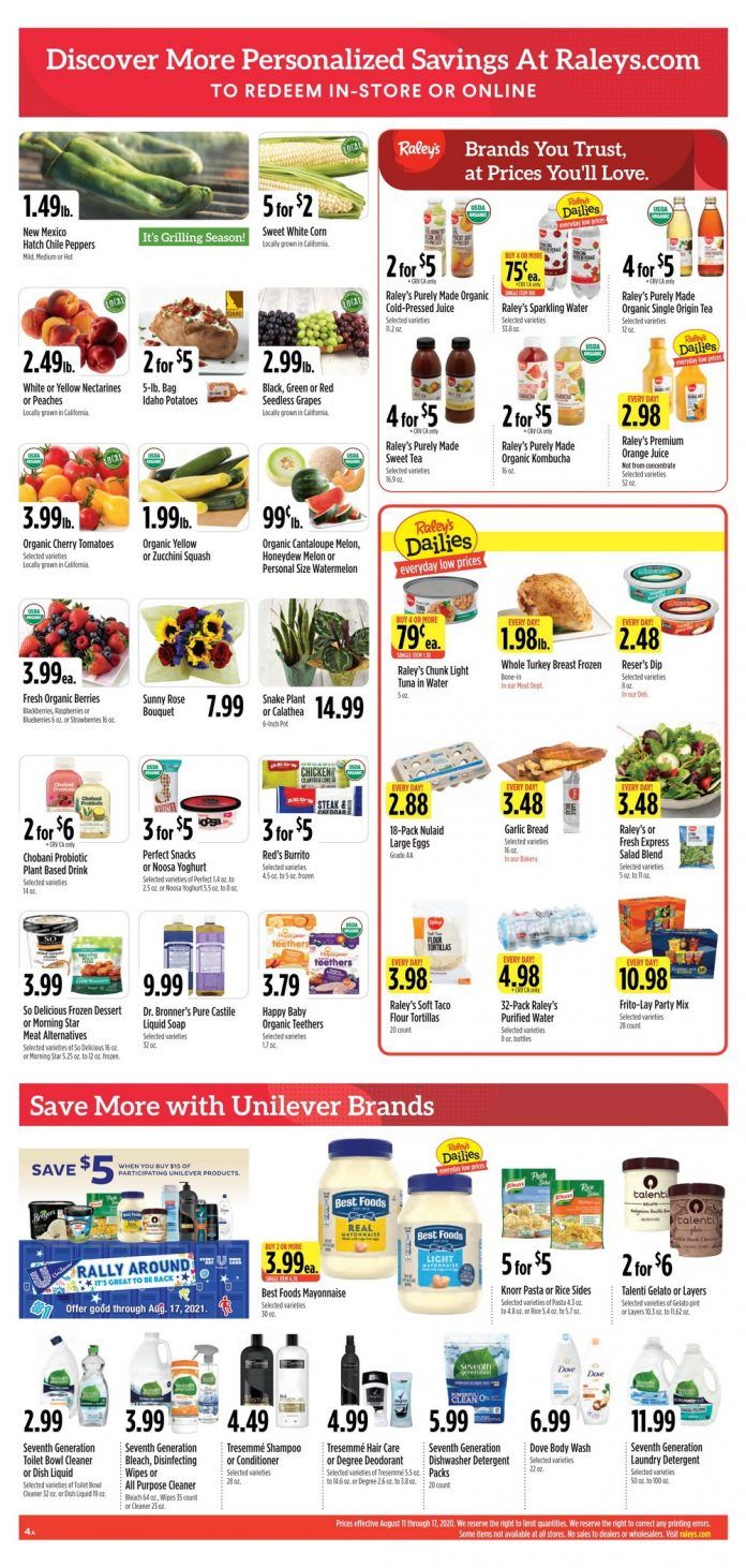 Raley's Supermarkets Weekly Ad Aug 11 – Aug 17, 2021