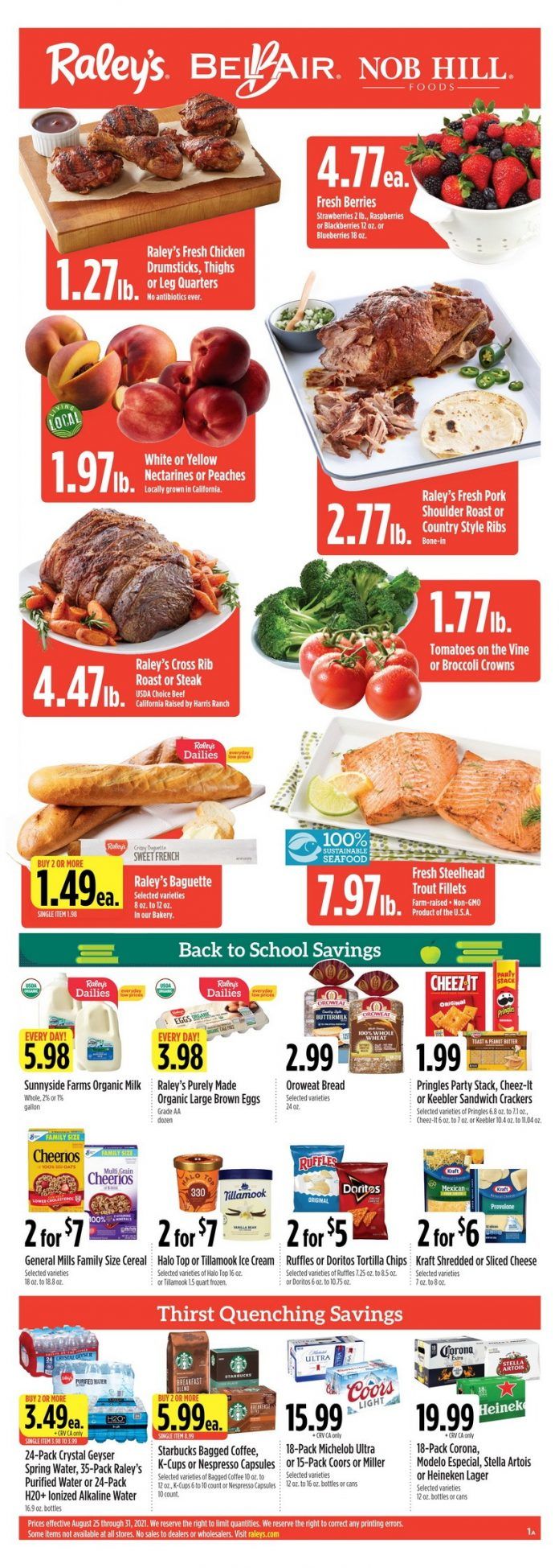 Raley's Supermarkets Weekly Ad Aug 25 – Aug 31, 2021