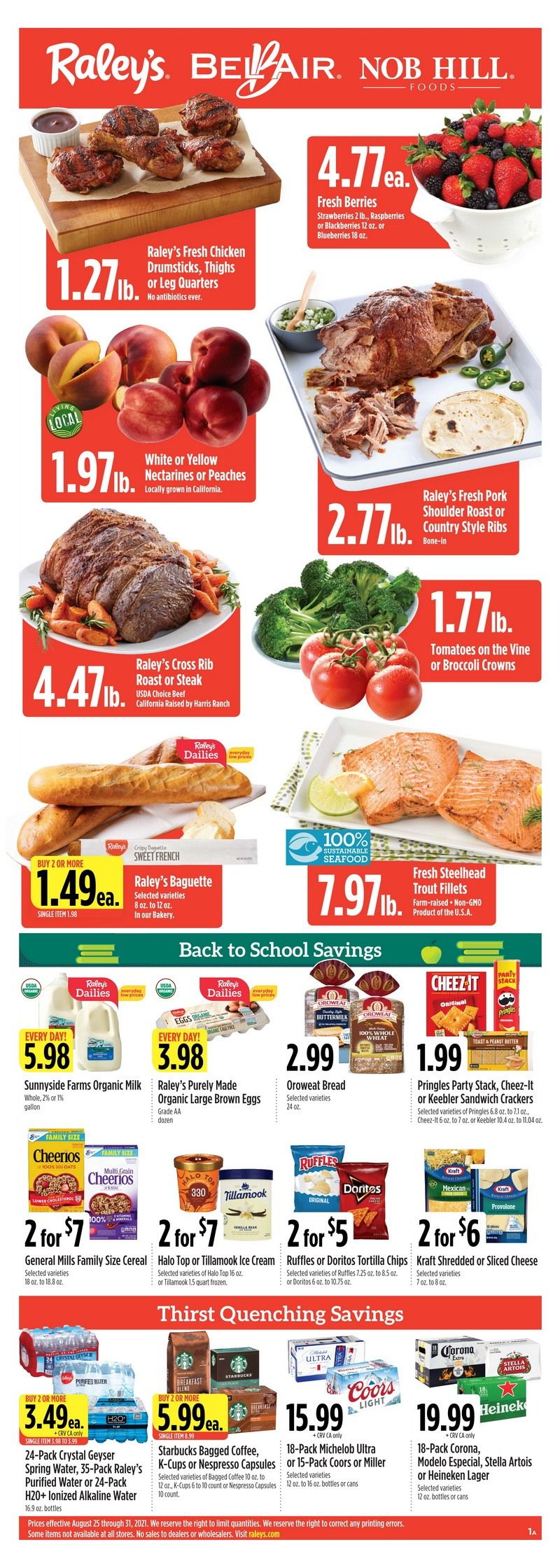 Raley's Supermarkets Weekly Ad Aug 25 – Aug 31, 2021