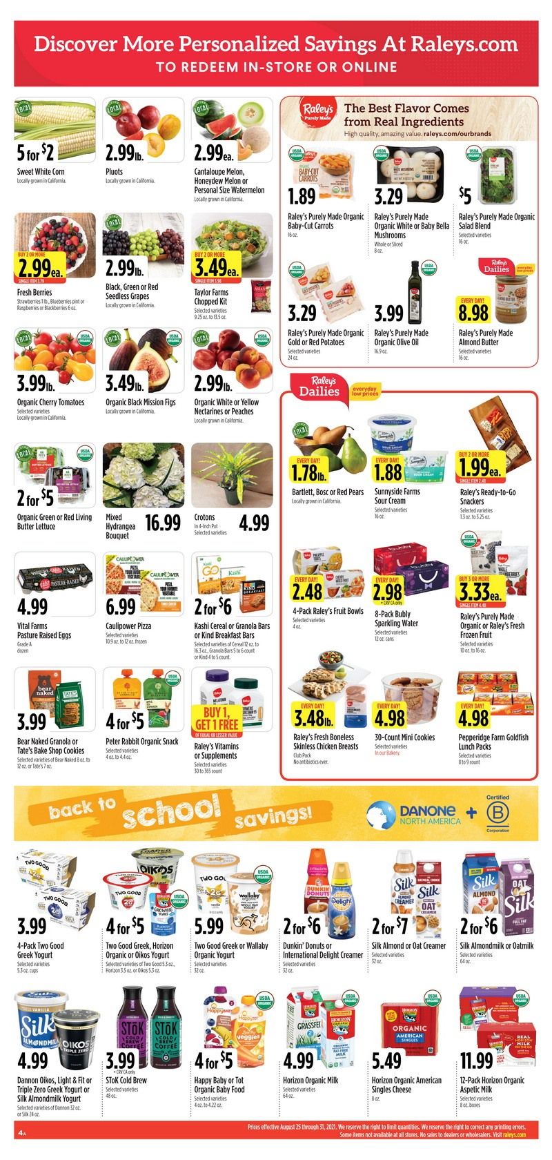 Raley's Supermarkets Weekly Ad Aug 25 – Aug 31, 2021