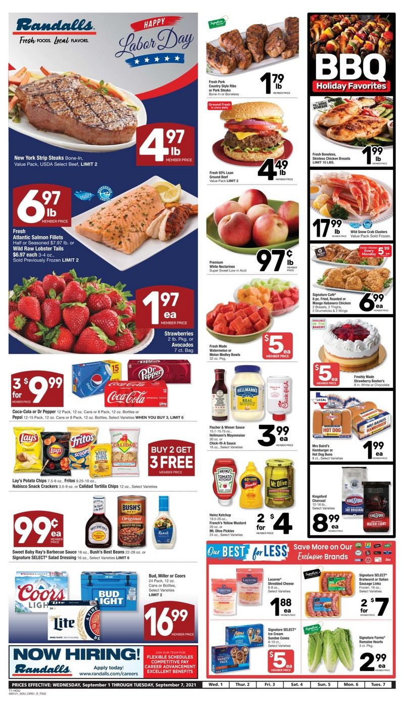 Randalls Weekly Ad Sep 01 – Sep 07, 2021
