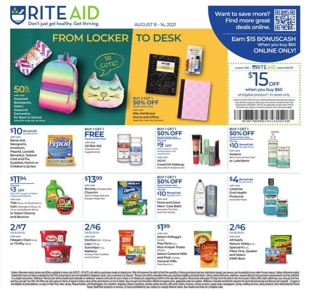 Rite Aid Weekly Ad Aug 08 – Aug 14, 2021