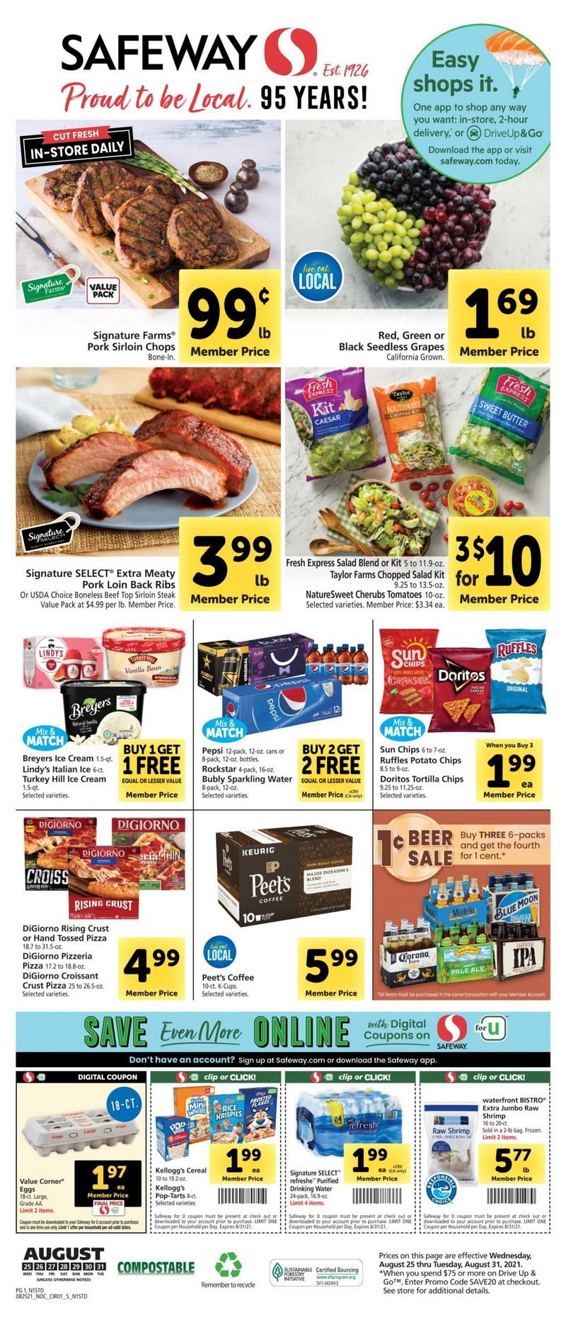Safeway Weekly Ad Aug 25 – Aug 31, 2021