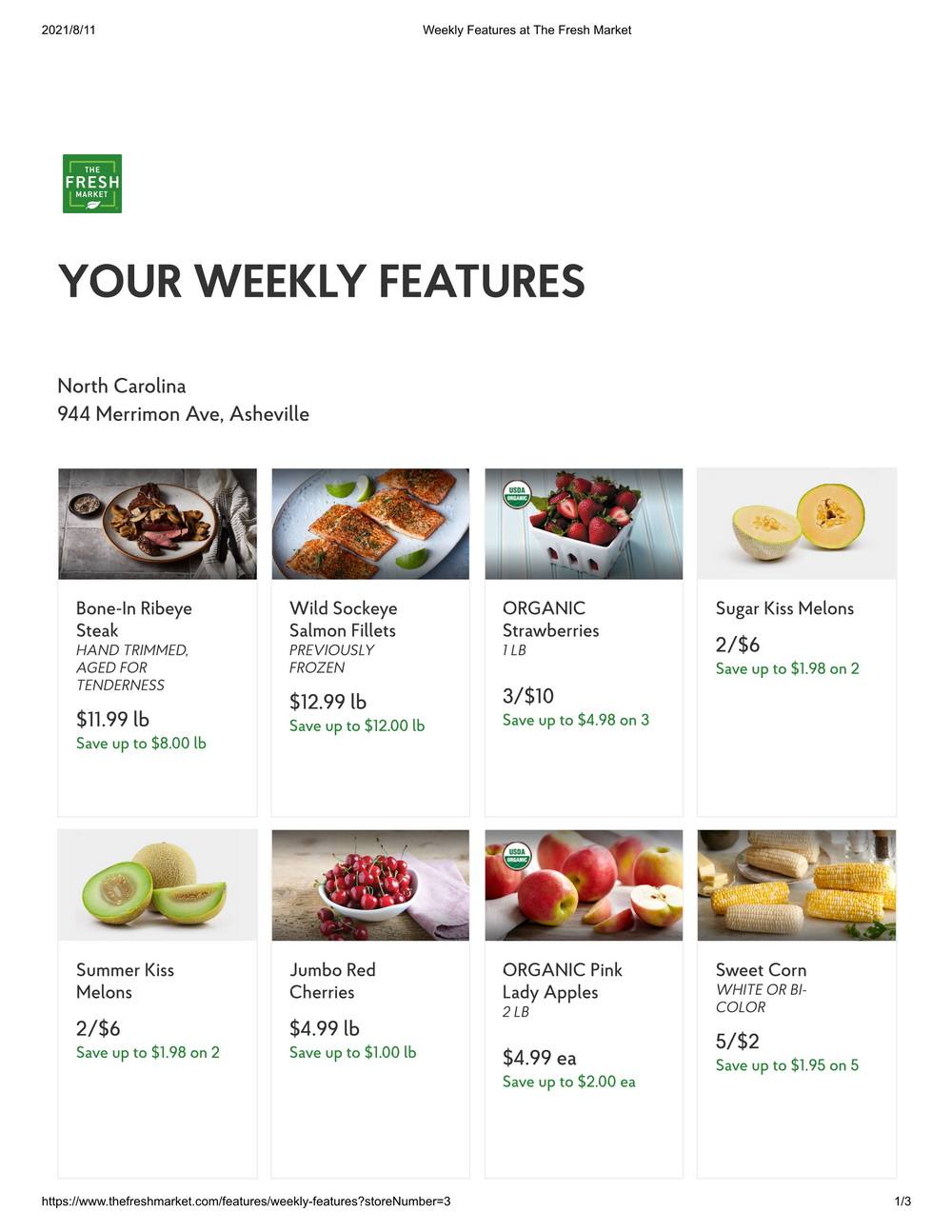 The Fresh Market Weekly Ad Aug 11 – Aug 17, 2021
