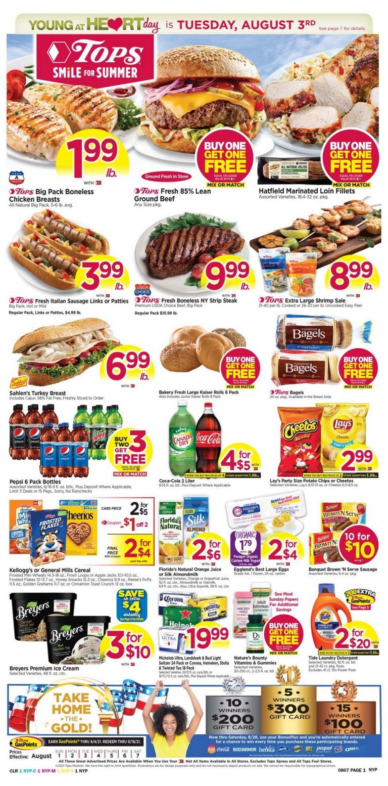 Tops Weekly Ad Aug 01 – Aug 07, 2021