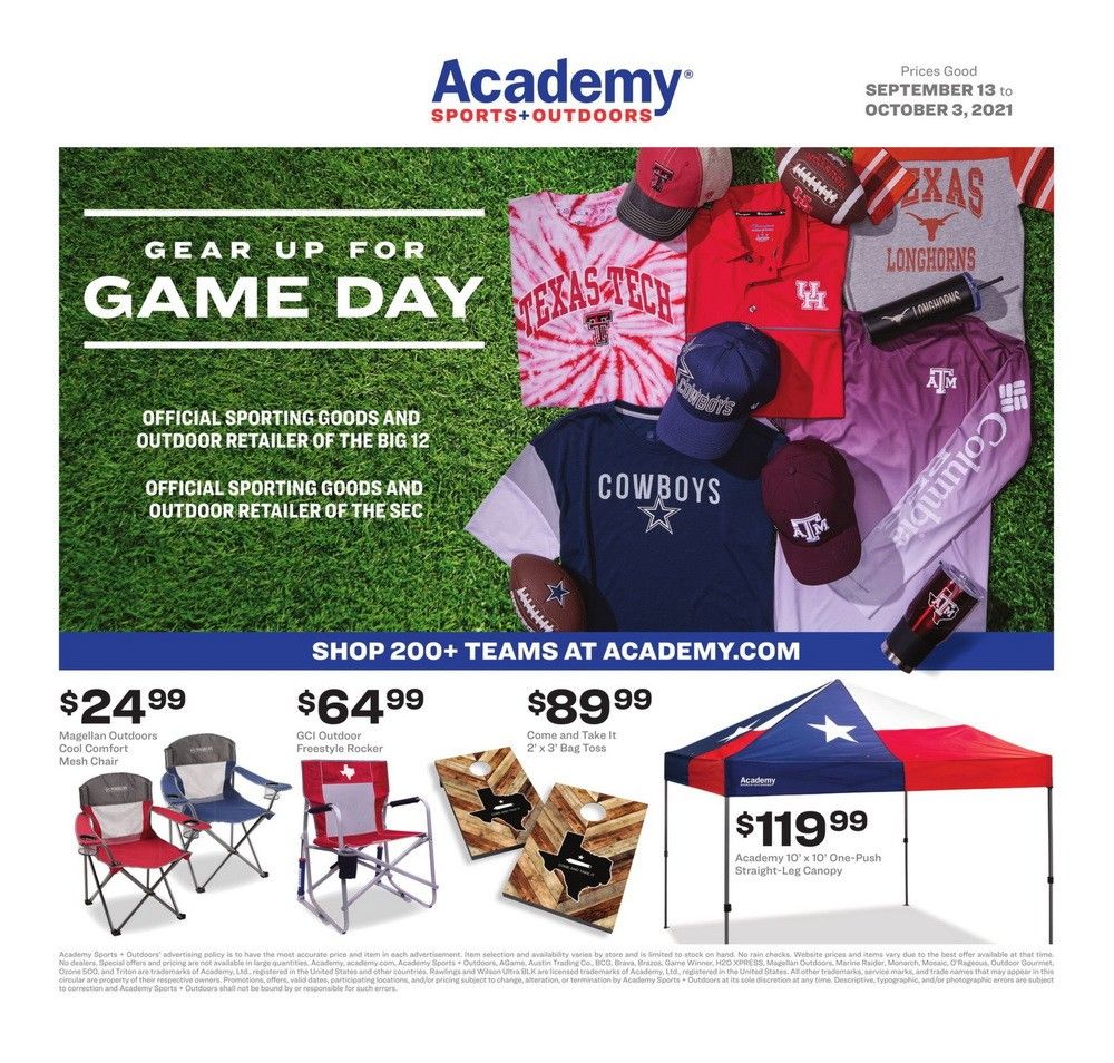 Academy Sports + Outdoors Hunting Ad Sep 13 – Oct 03, 2021