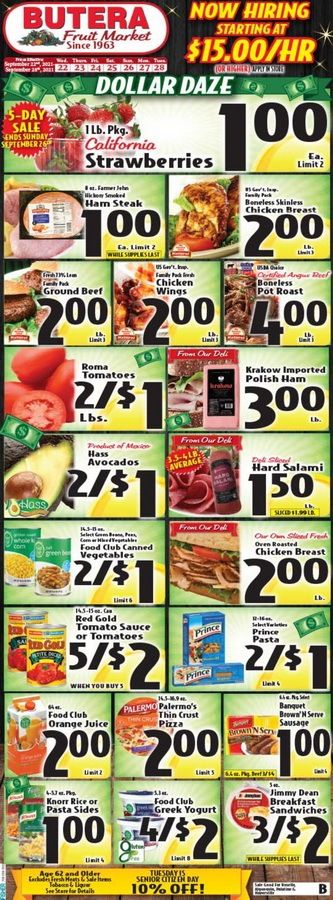 Butera Weekly Ad Sep 22 – Sep 28, 2021