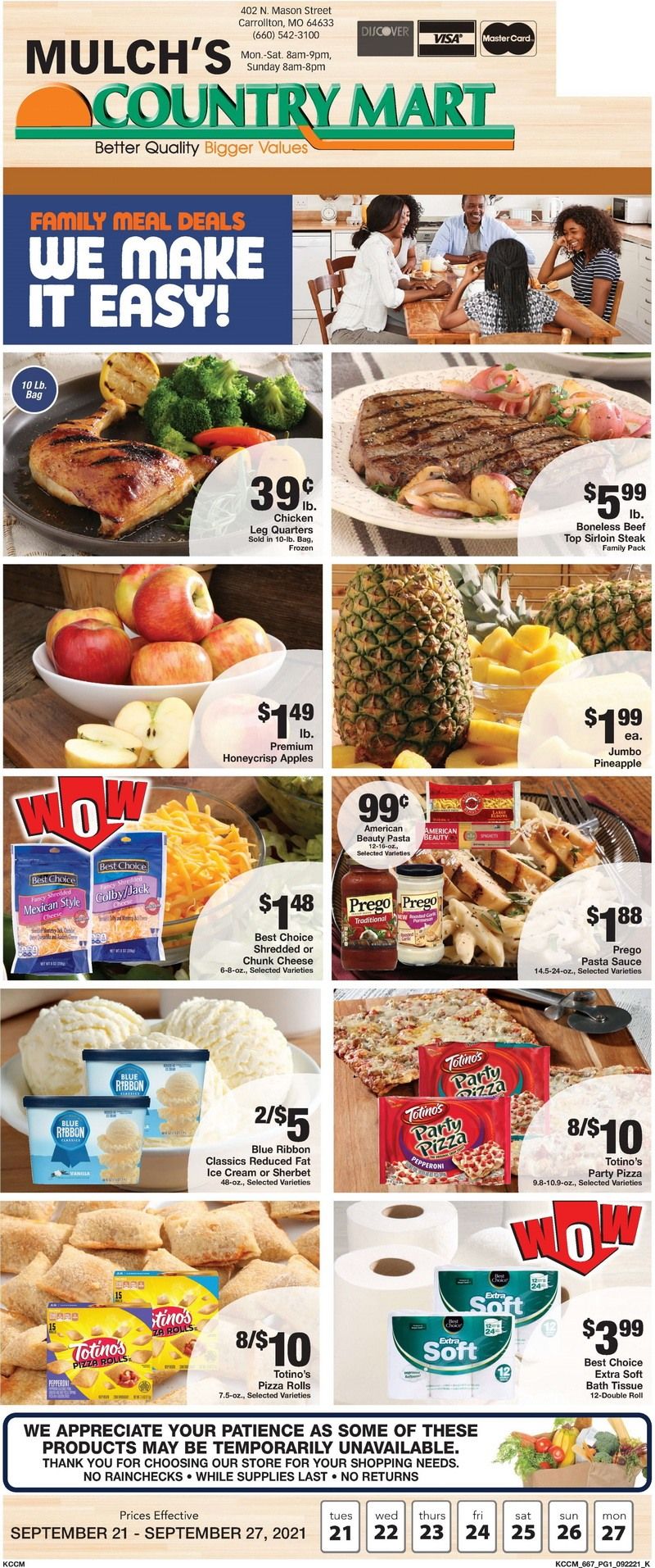 Country Mart Weekly Ad Sep 21 – Sep 27, 2021