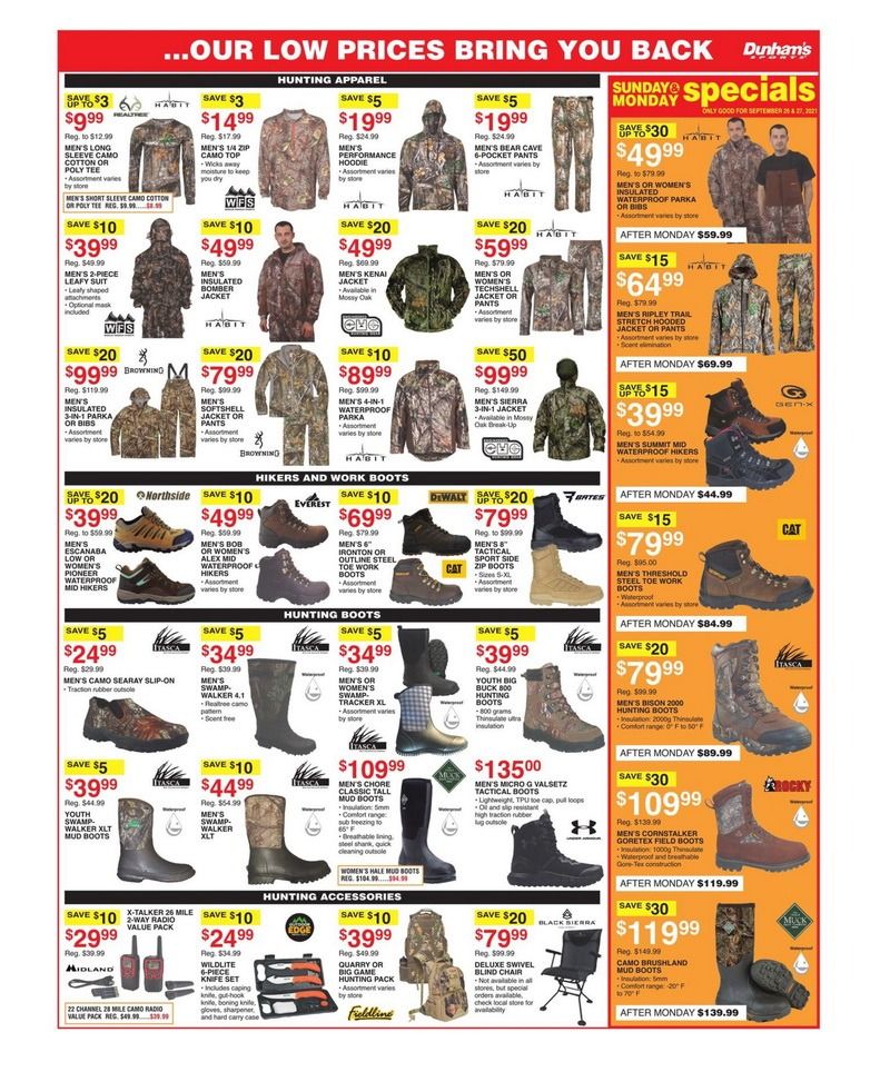 Dunham's Sports Weekly Ad Sep 25 – Sep 30, 2021