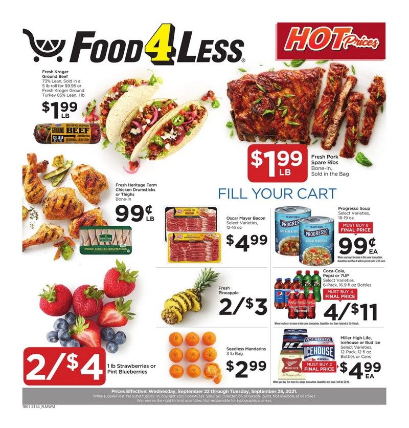 Food 4 Less Weekly Ad Sep 22 – Sep 28, 2021