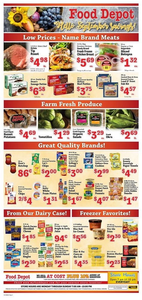 Food Depot Weekly Ad Sep 06 – Sep 12, 2021