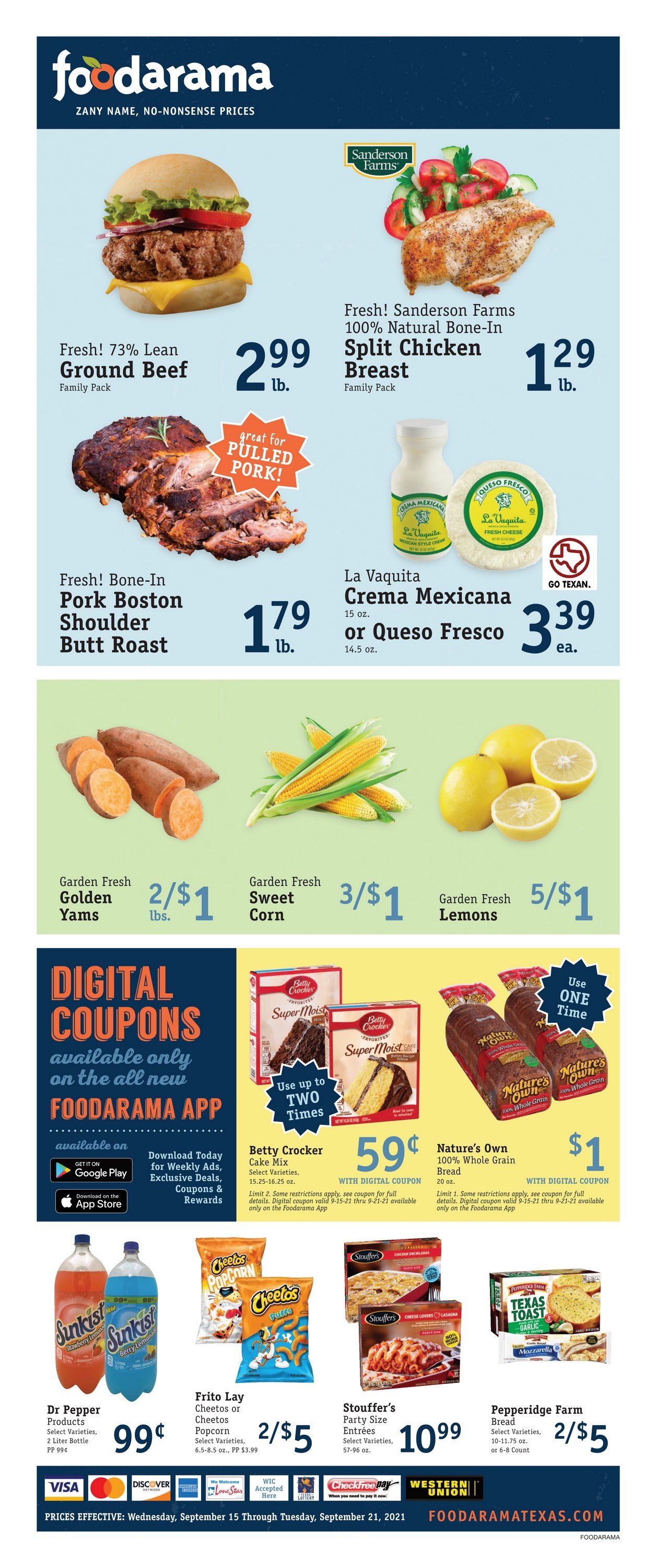 Foodarama Weekly Ad Sep 15 – Sep 21, 2021