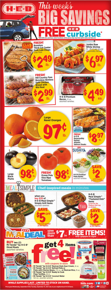 HEB Weekly Ad Sep 08 – Sep 14, 2021