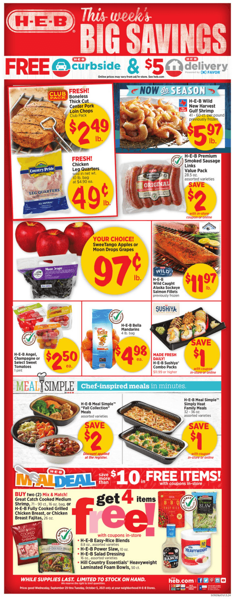 HEB Weekly Ad Sep 29 – Oct 05, 2021