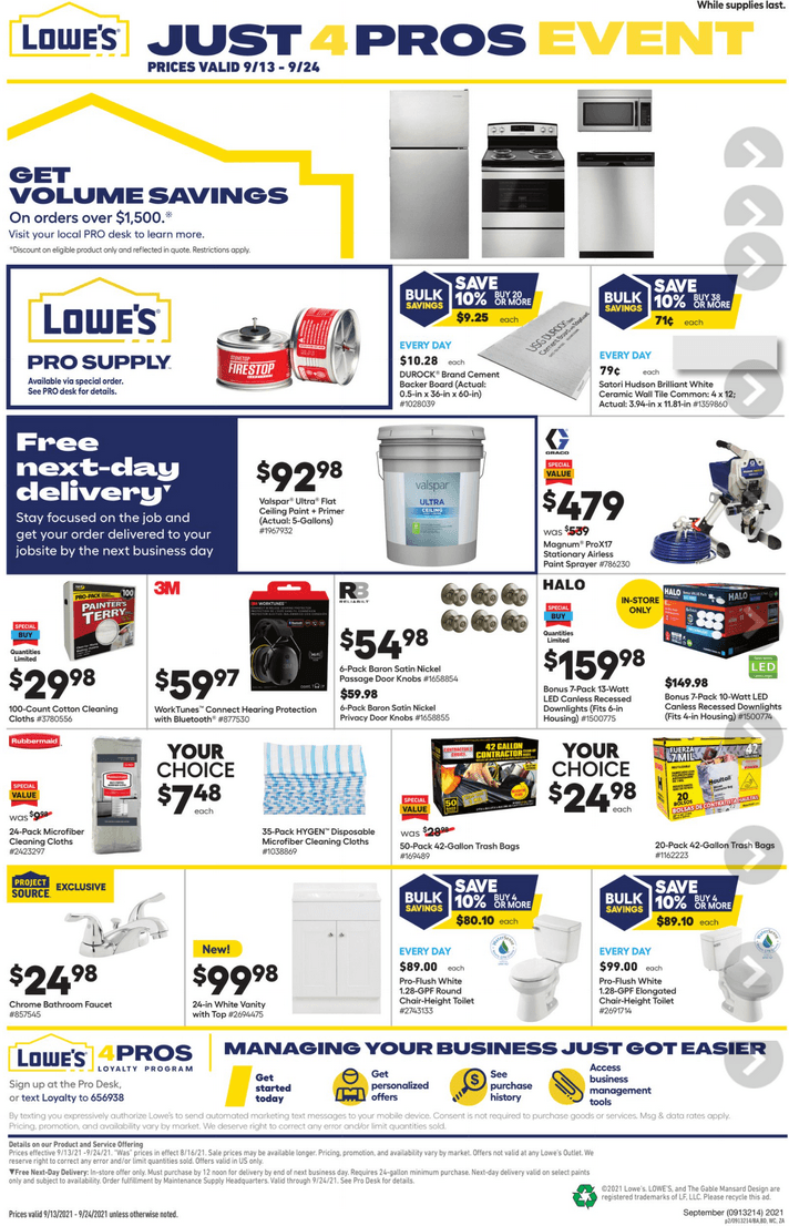 Lowe's Weekly Ad Sep 13 – Sep 24, 2021