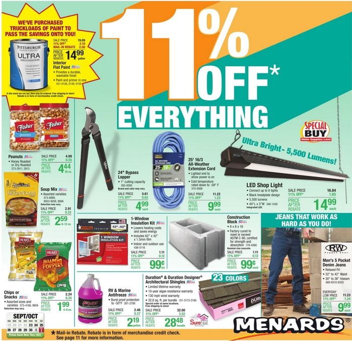 Menards Weekly Ad Sep 26 – Oct 02, 2021