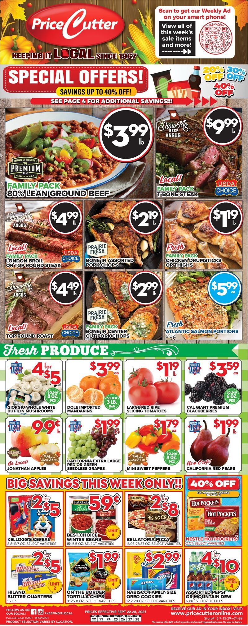 Price Cutter Weekly Ad Sep 22 – Sep 28, 2021