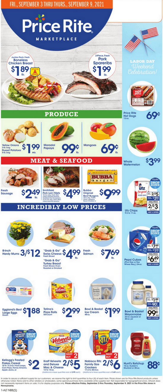 Price Rite Weekly Ad Sep 03 – Sep 09, 2021