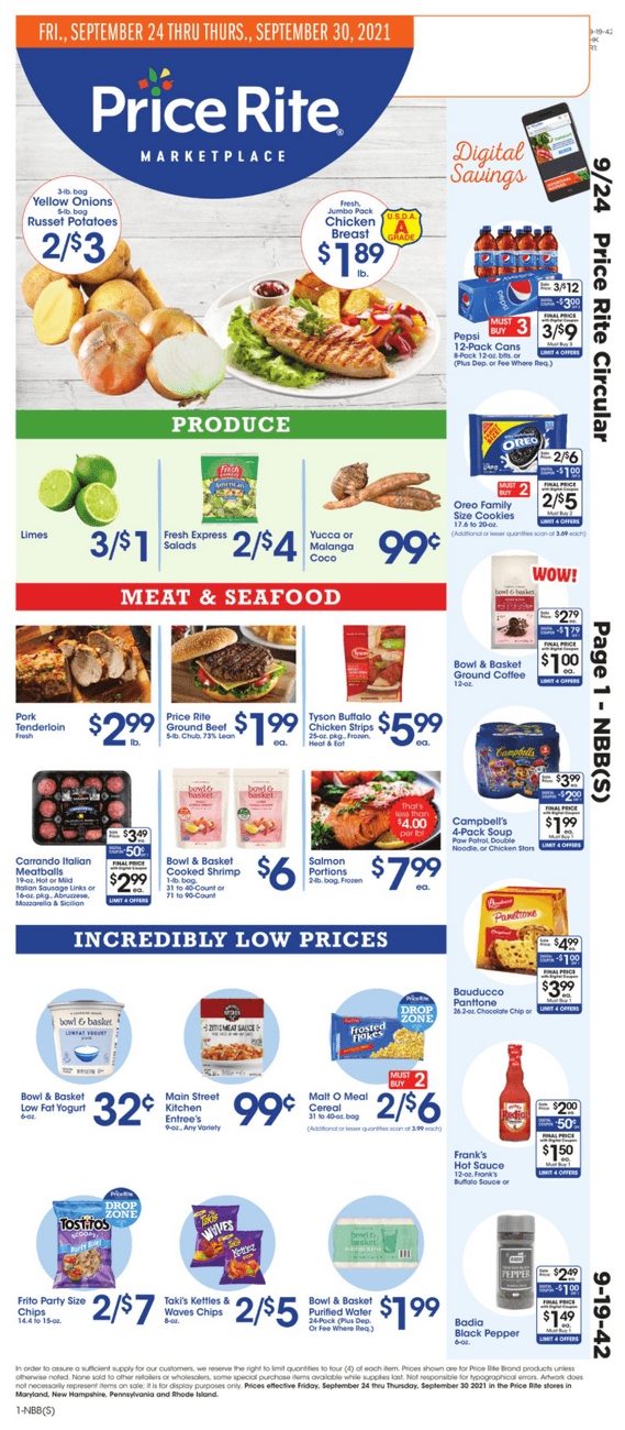 Price Rite Weekly Ad Sep 24 – Sep 30, 2021