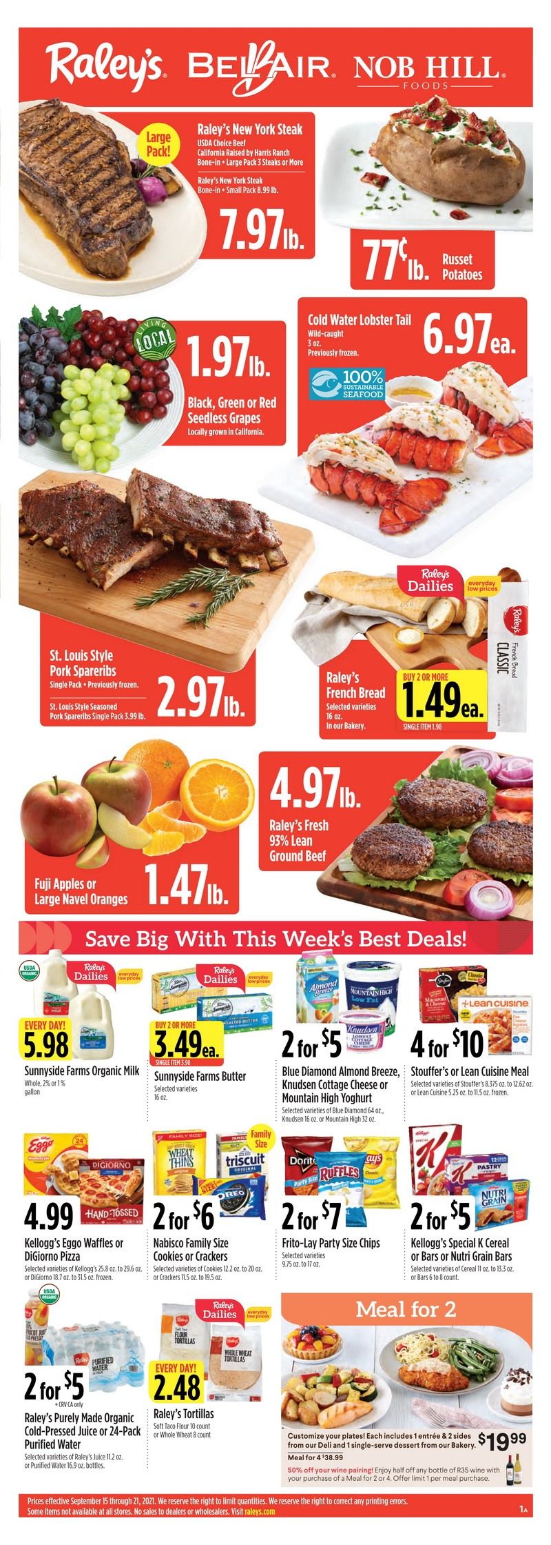 Raley's Supermarkets Weekly Ad Sep 15 – Sep 21, 2021
