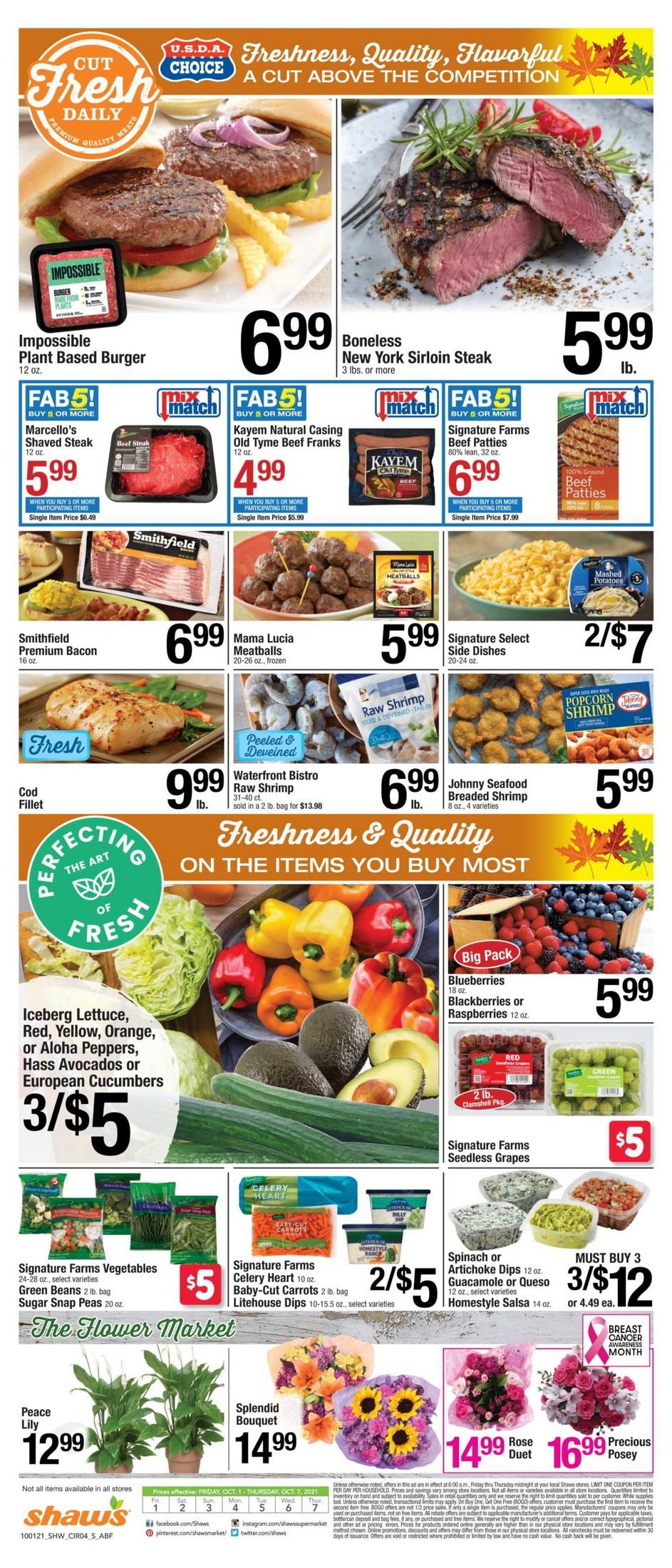 Shaw's Weekly Ad Oct 01 – Oct 07, 2021