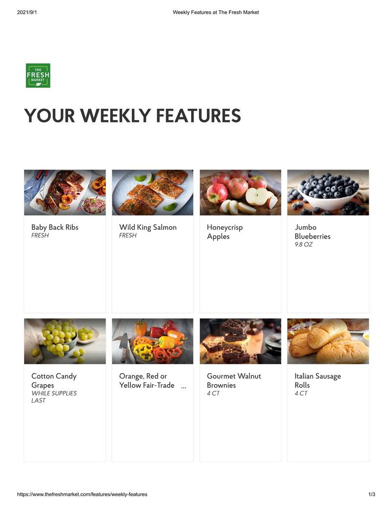 The Fresh Market Weekly Ad Sep 01 – Sep 07, 2021