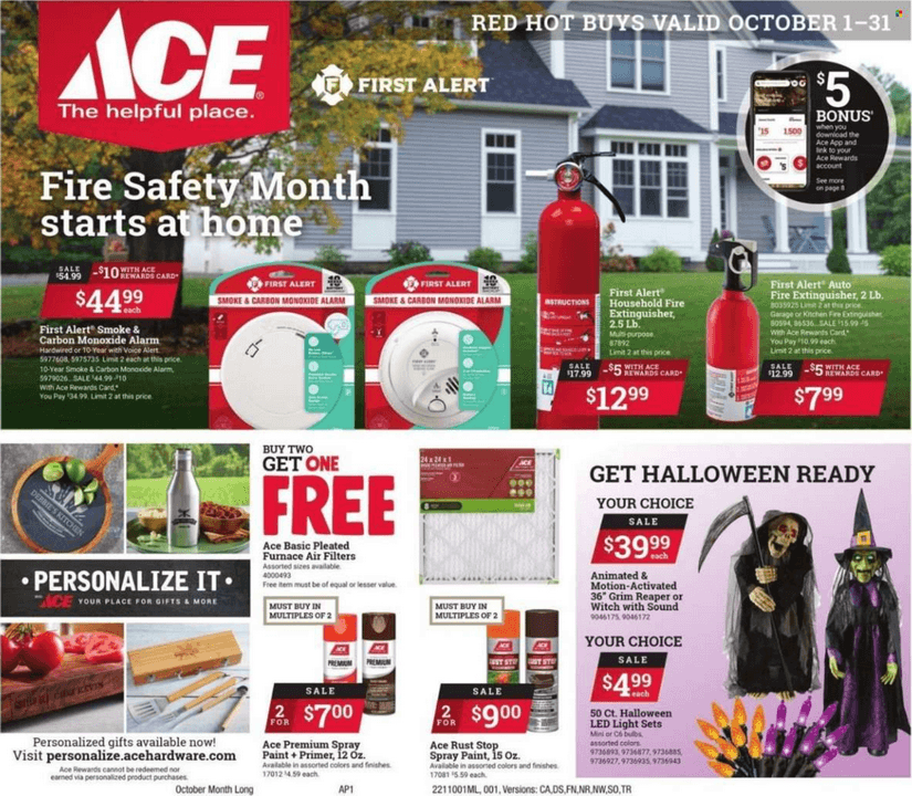 ACE Hardware Weekly Ad Oct 01 – Oct 31, 2021 (Halloween Promotion Included)