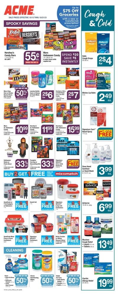 Acme Weekly Ad Oct 15 – Oct 21, 2021 (Halloween Promotion Included)