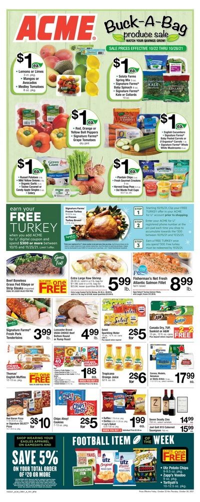 Acme Weekly Ad Oct 22 – Oct 28, 2021 (Halloween Promotion Included)